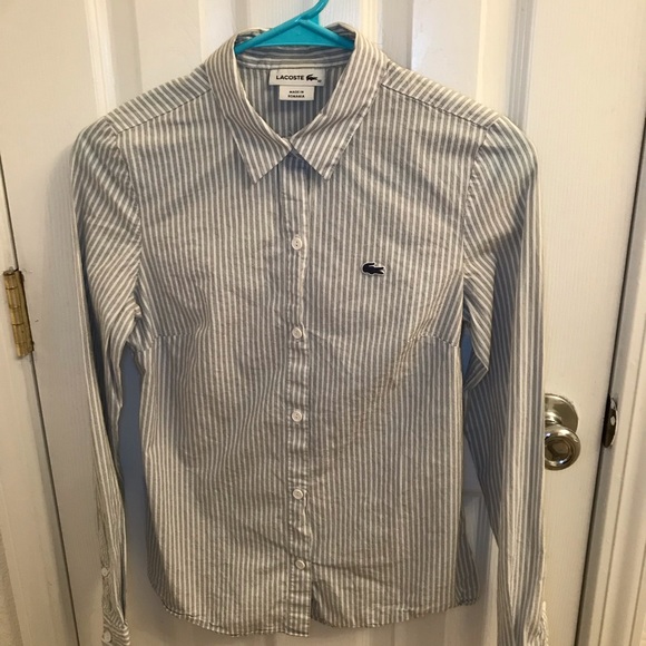 Lacoste | Tops | Lacoste Womens Striped Buttondown Shirt | Poshmark